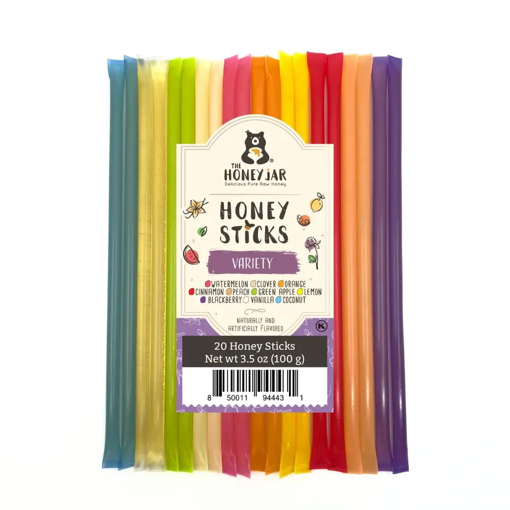 Flavored Honey Stick Variety Pack | 20 Honey Straws Samples – The Honey Jar